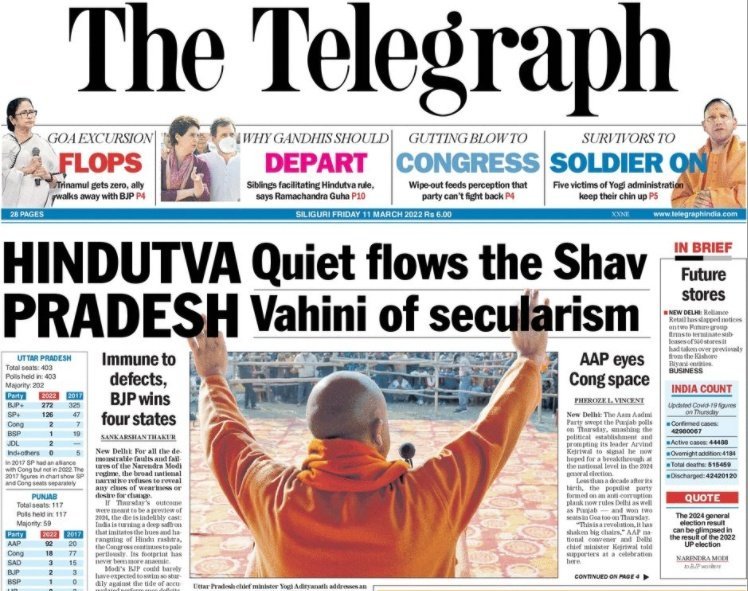 The headline of The Telegraph after PM's speech! They don't even act ...