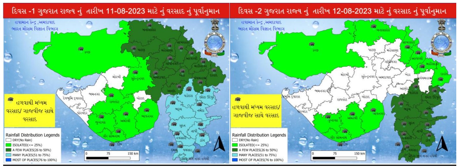 Likely scenario of rainfall in Gujarat for next 5 days | DeshGujarat