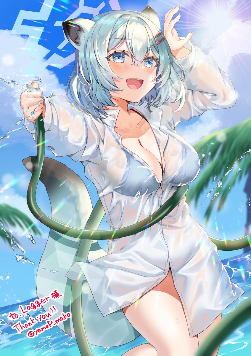 シグレ「水着シグレ リクエストありがとうございました! #skeb #ブルーアーカイブ」|yamのイラスト