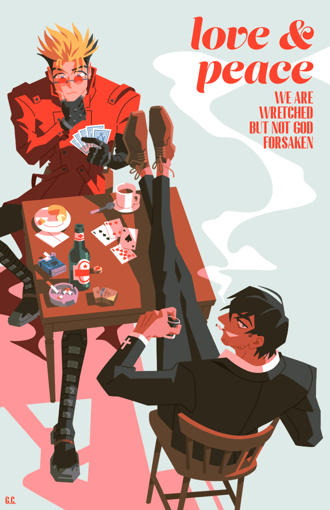 ヴァッシュ・ザ・スタンピード 「playing cards」|geniceのイラスト