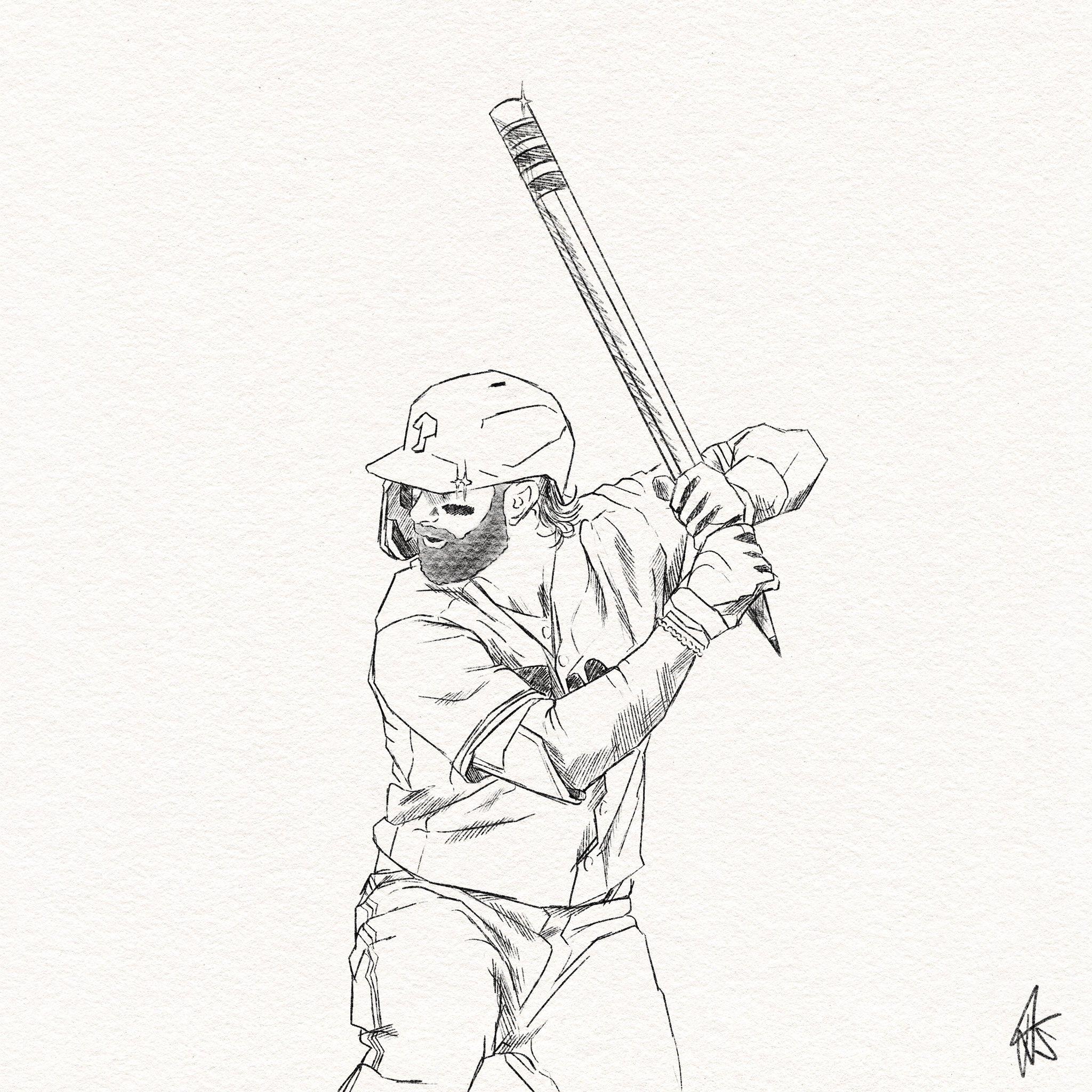 Baseball Bat Drawings In Pencil