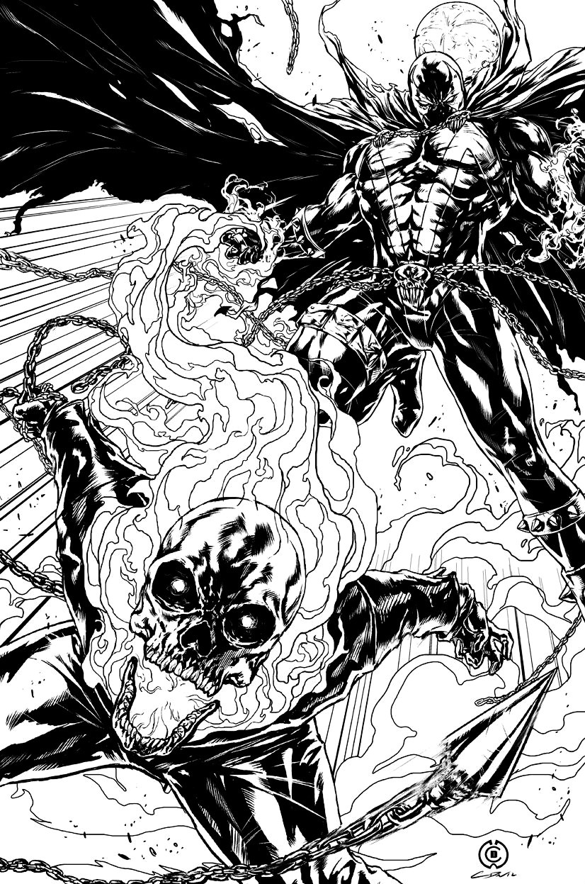 Ghost Rider Vs Spawn Drawing