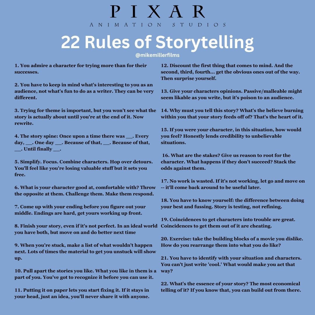22 rules that will teach you more about storytelling than 8 years of ...