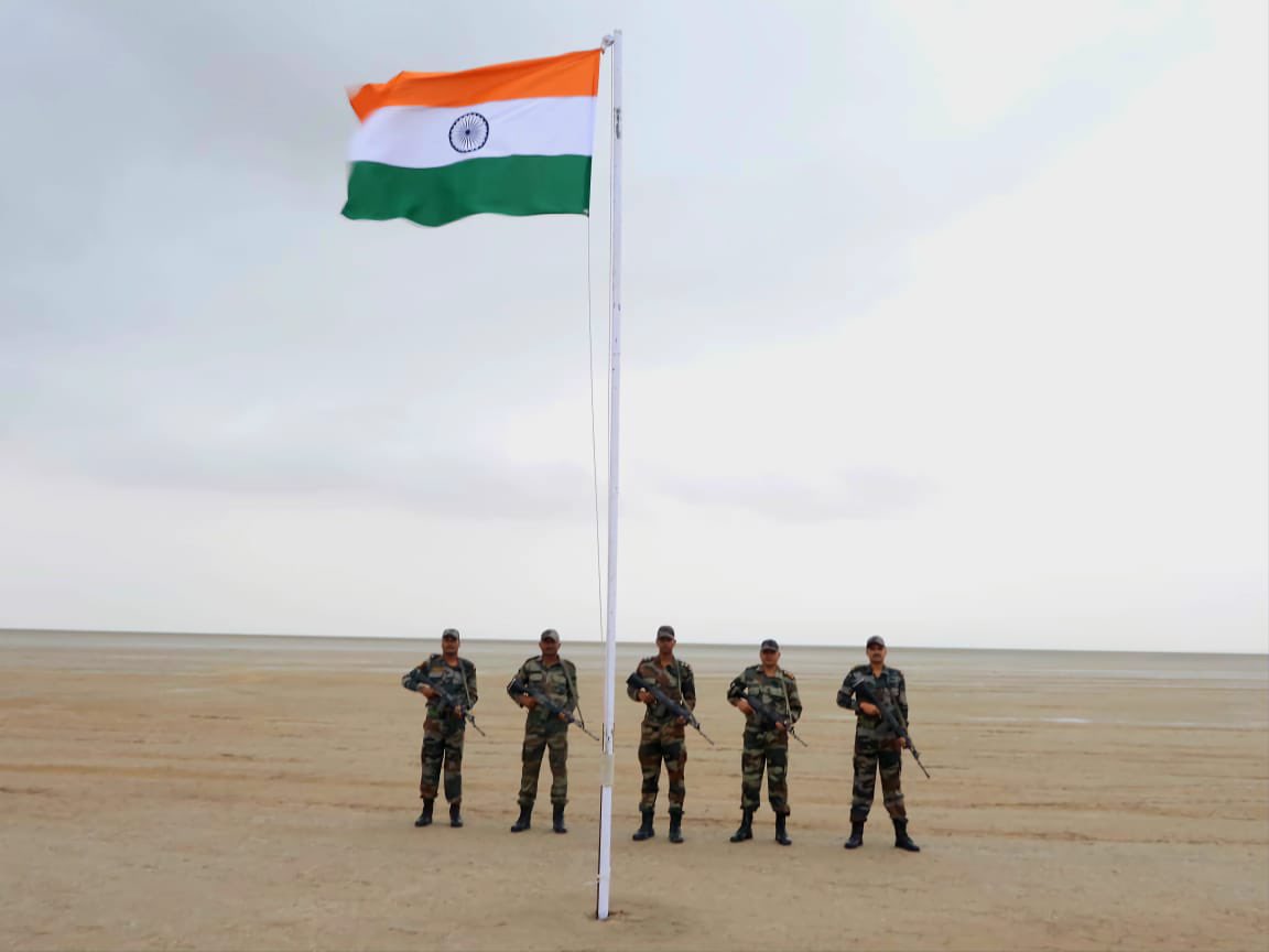 Indian Flag Hoisting Army