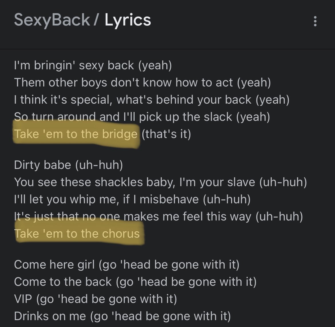 Sexy Back Lyrics