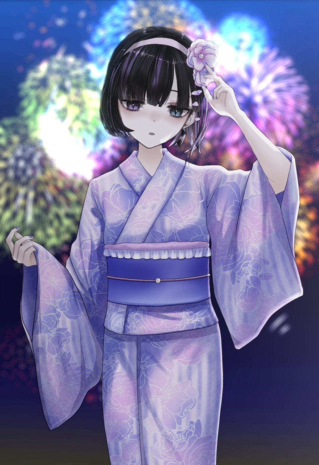 Black Yukata Anime