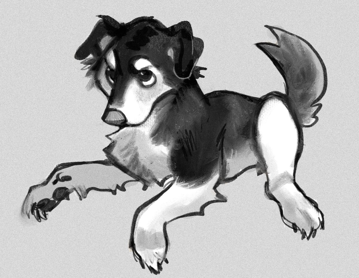 greyscale monochrome no humans dog animal focus full body simple ...