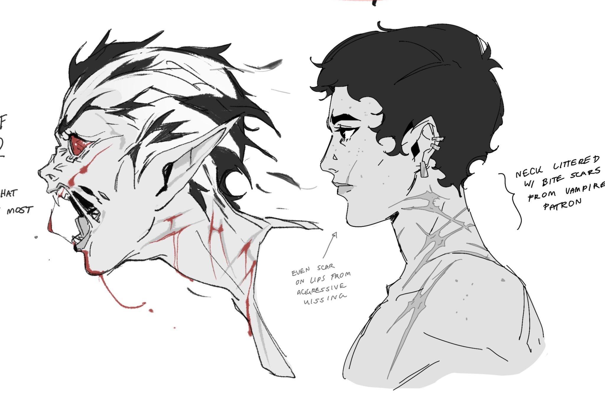 Vampire Biting Neck Drawing Pixilart Vampire Bite By Yeettttt