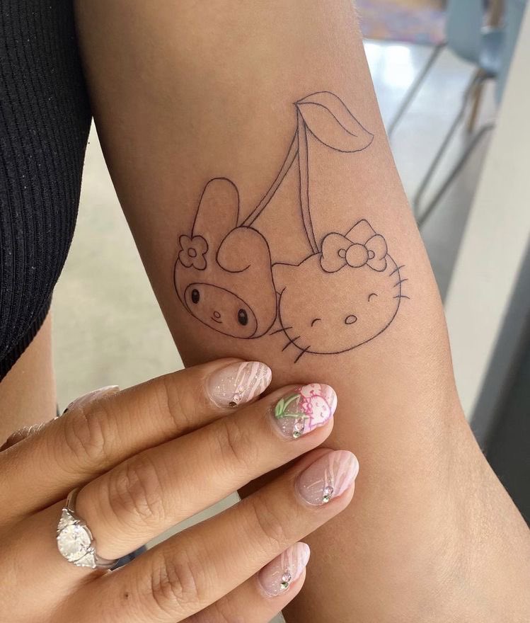 Hello Kitty Tattoos On Foot