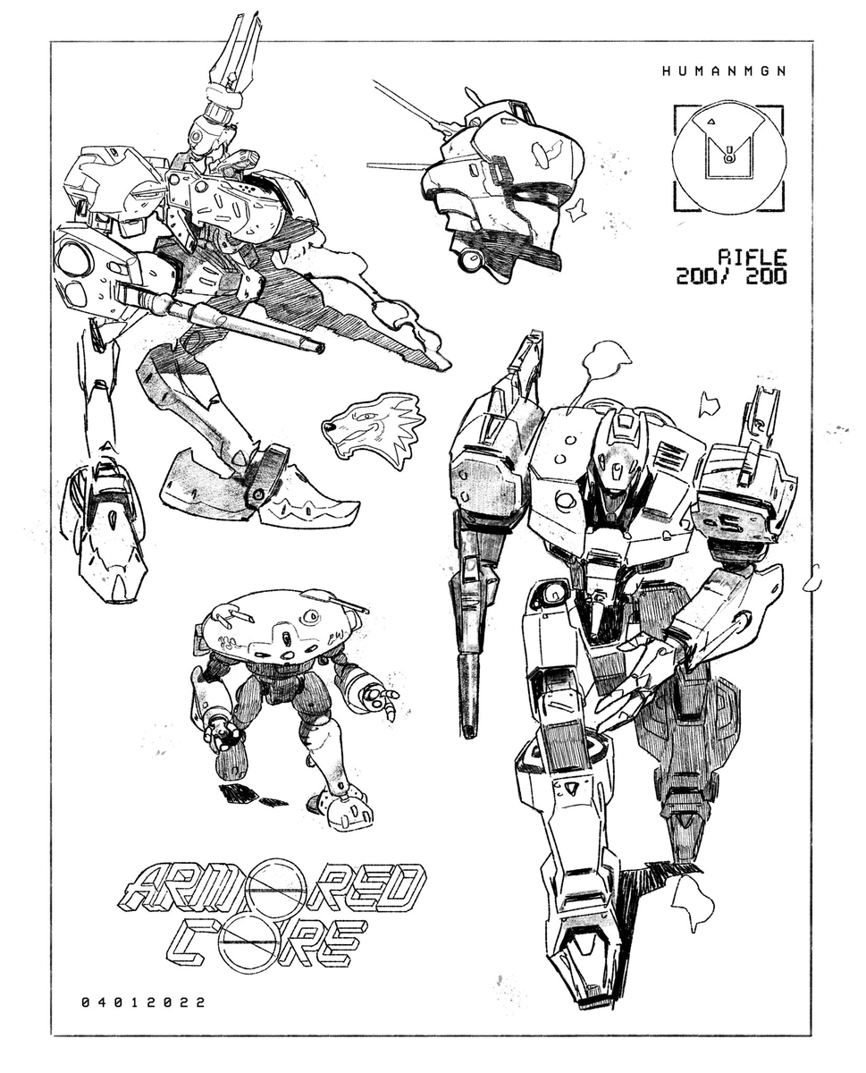 「Oldie Armored Core sketches :) 」Humanmgnの漫画