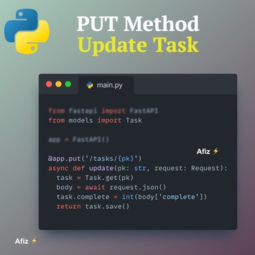 Build RESTful API with FastAPI (with code snippets) In this thread, we ...