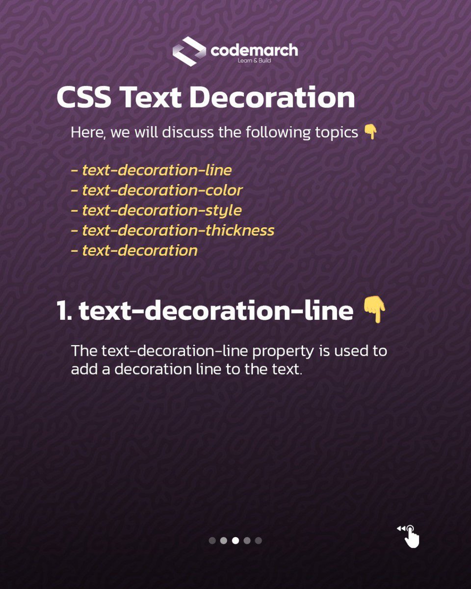 Text Decoration In CSS: - Thread from codemarch @codemarch - Rattibha