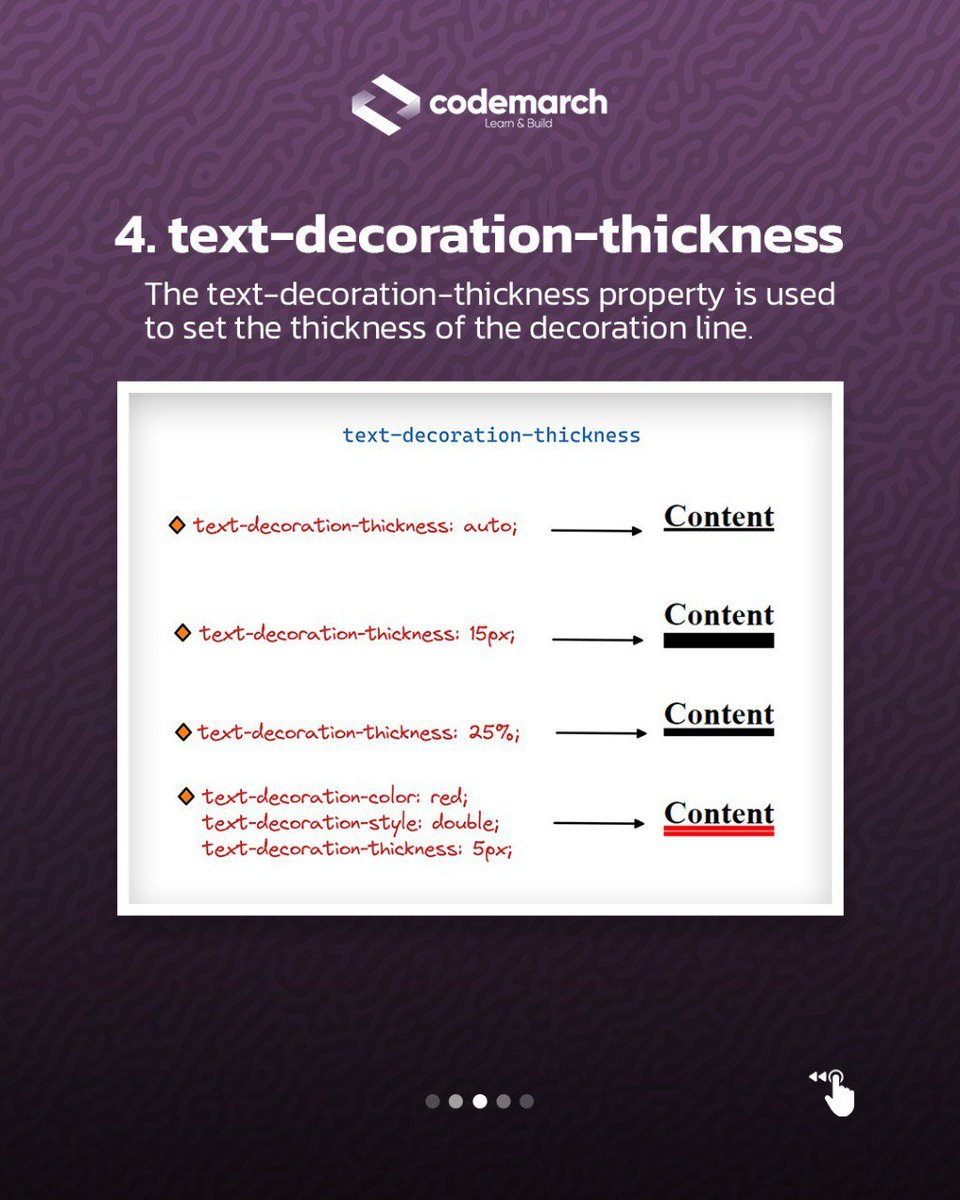 Text Decoration In CSS: - Thread from codemarch @codemarch - Rattibha
