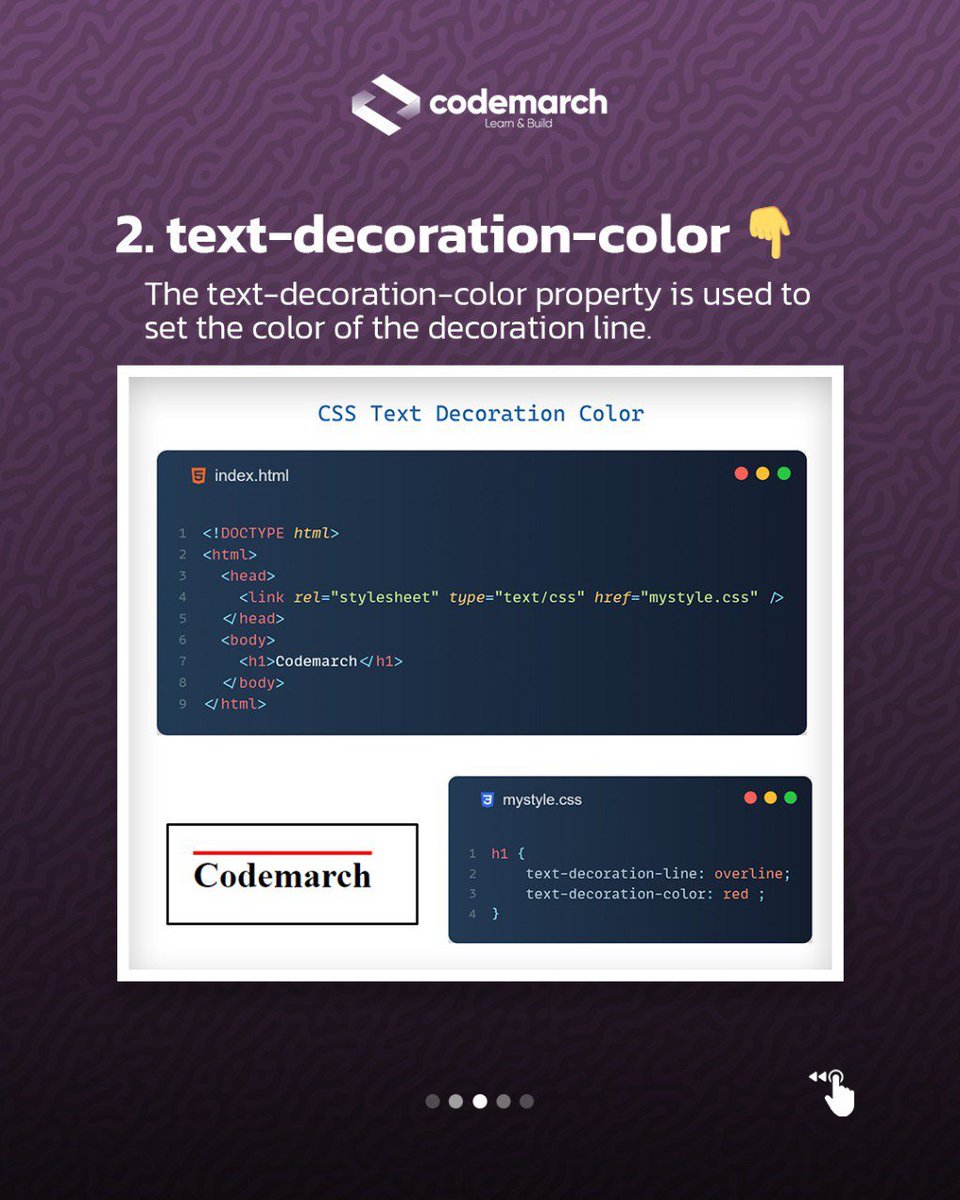 Text Decoration In CSS: - Thread from codemarch @codemarch - Rattibha
