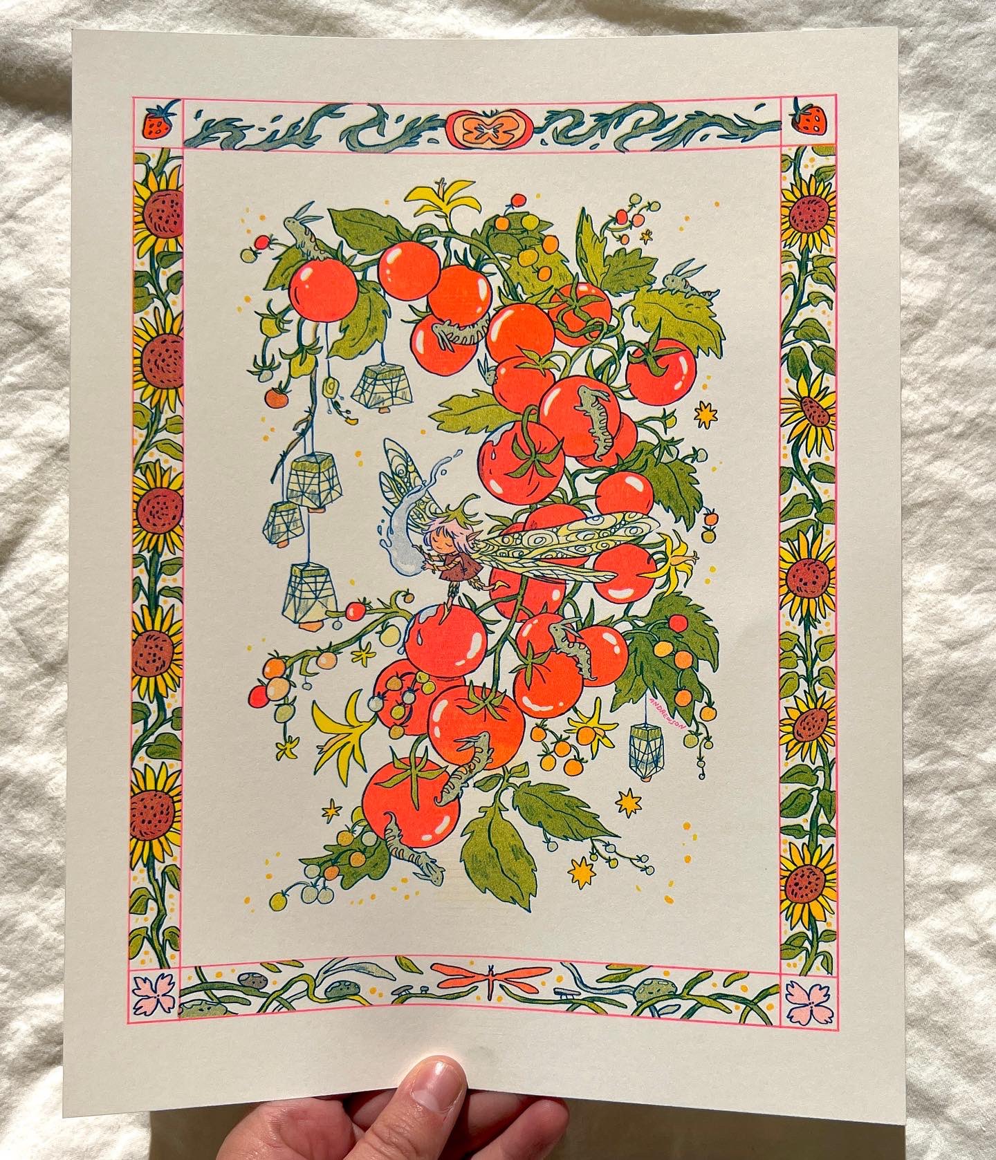 Riso Flora Logo Broken Tulips, Riso Print – Mull & Mill