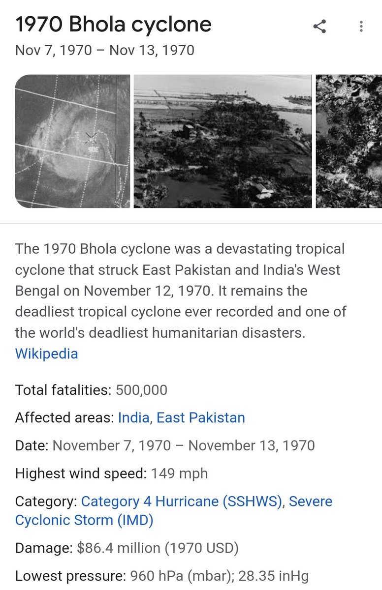 1970 Bhola Cyclone Damage