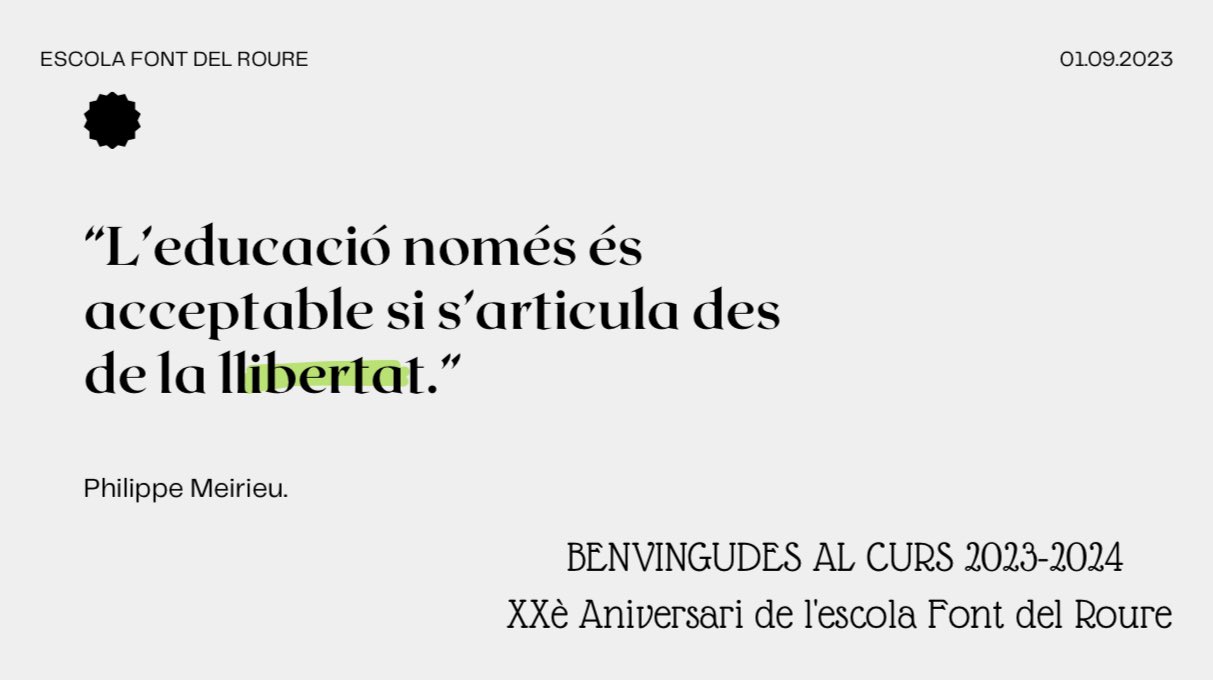 Benvingut nou curs 2023-2024. | ESC Font del Roure