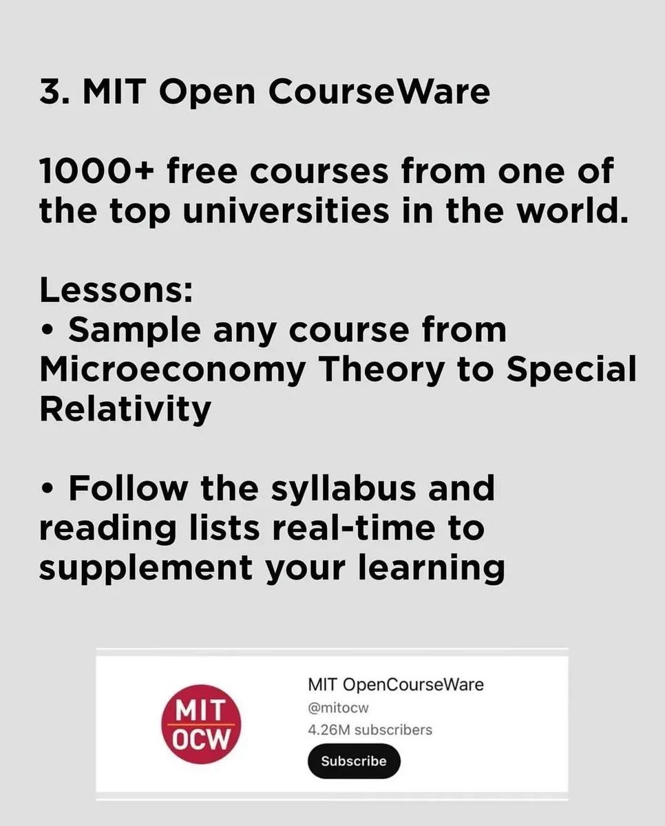 8 life changing YouTube channels that will put you in the 2%: - Thread from Mind Matter Money ...