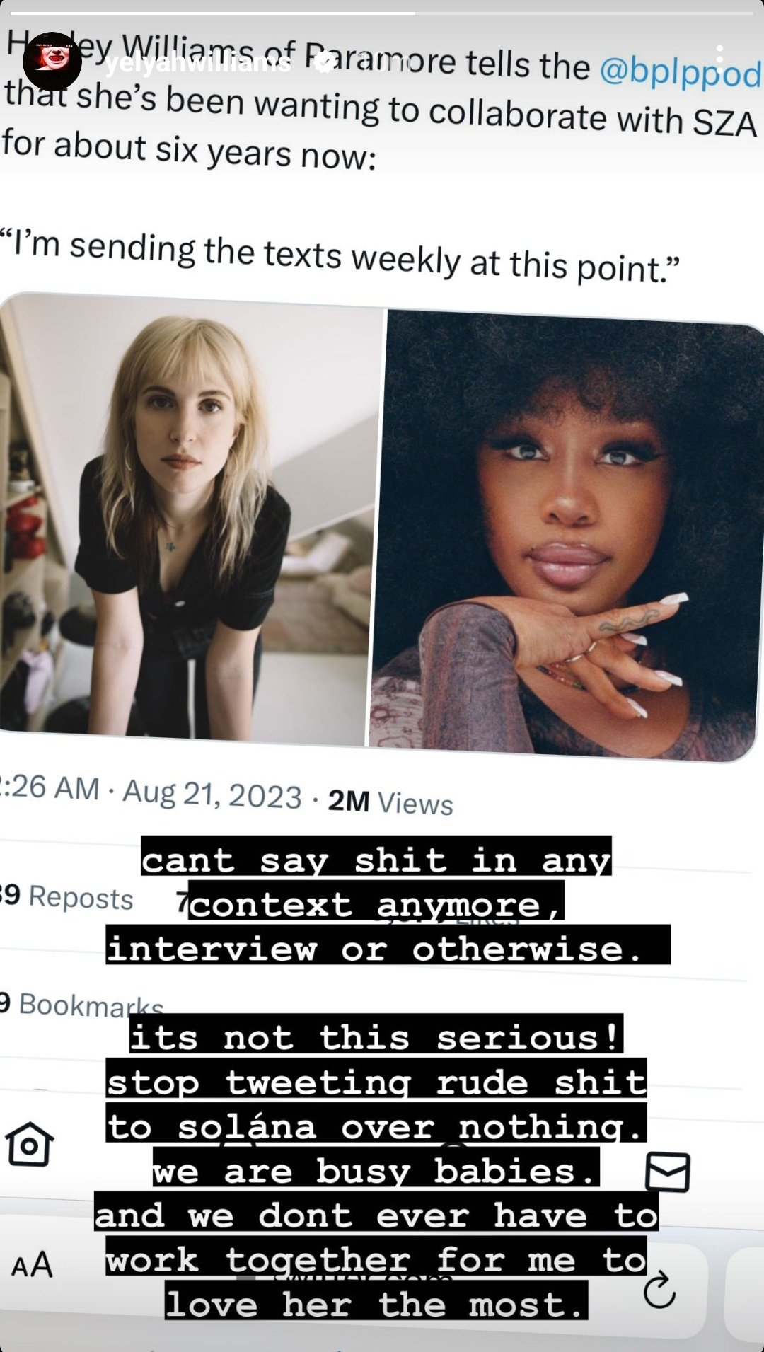 Hayley Williams Twitter Picture Leaked