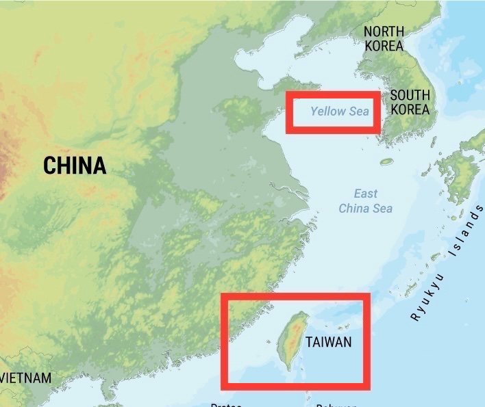 Yellow Sea On World Map