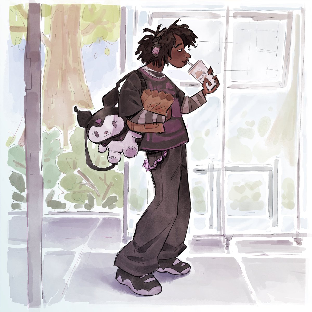 「just a fella waiting for his bus after g」|sophia 💖のイラスト