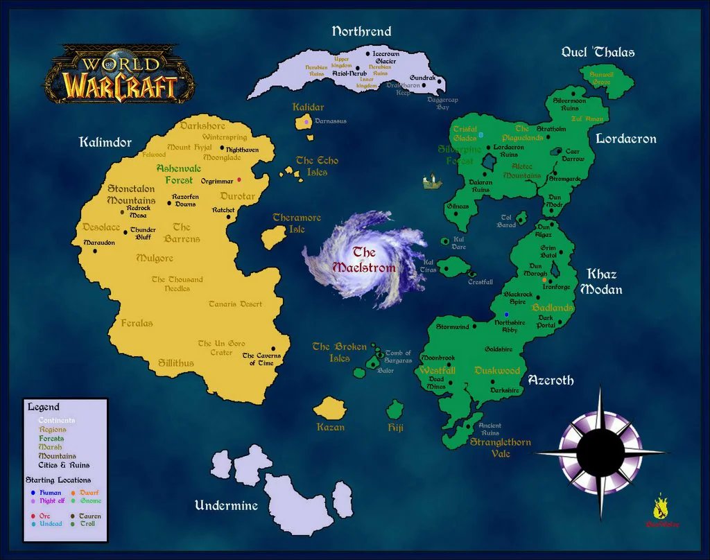 Azeroth Map Zones