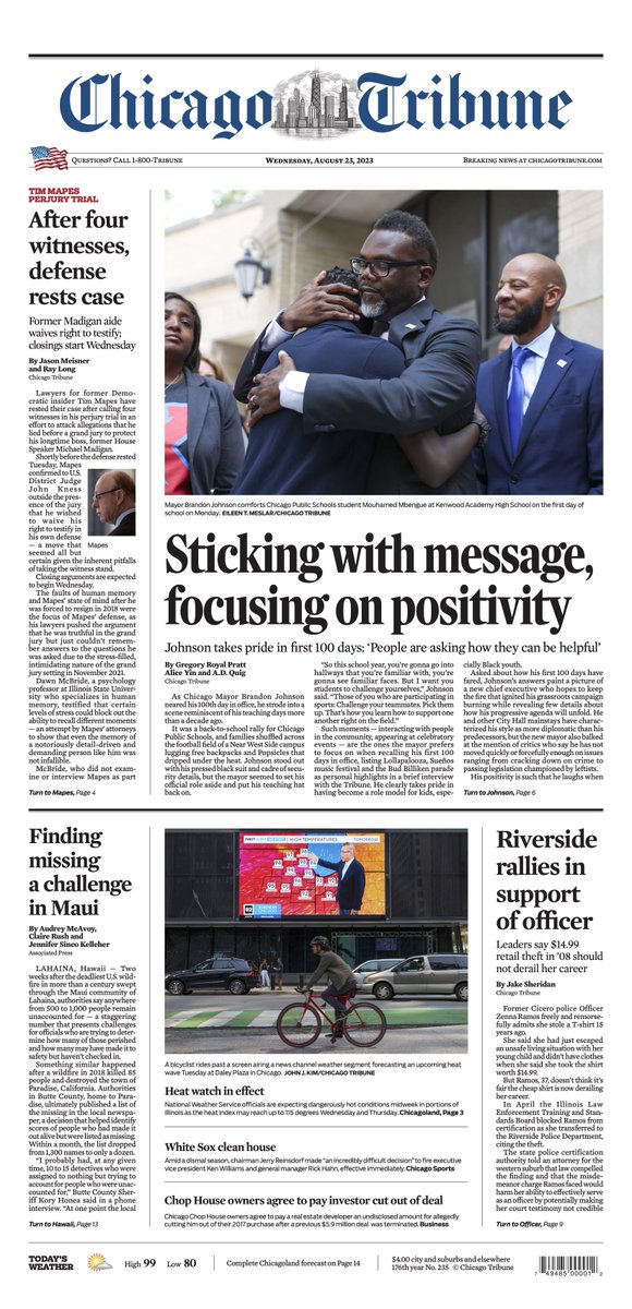 Chicago Tribune Business Section Newspaper