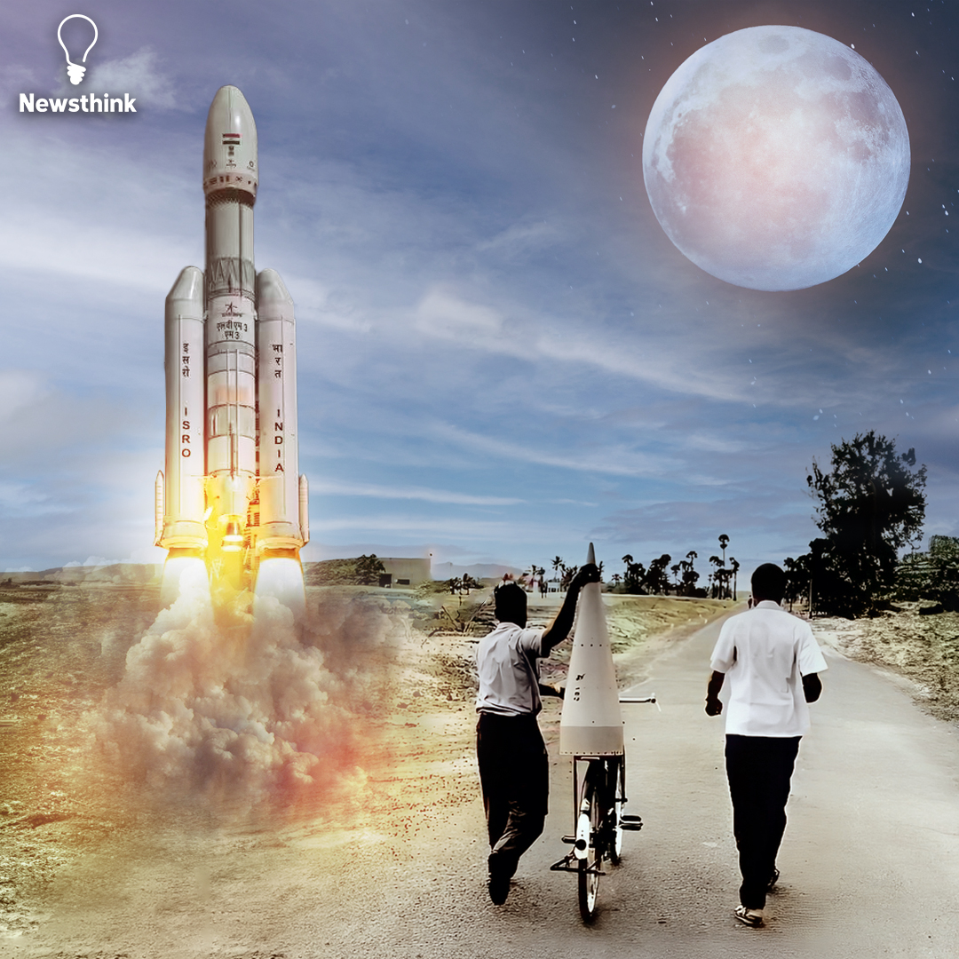 1963 - Carrying rocket parts on a bicycle 🚲 2023 - Landing on the moon ...