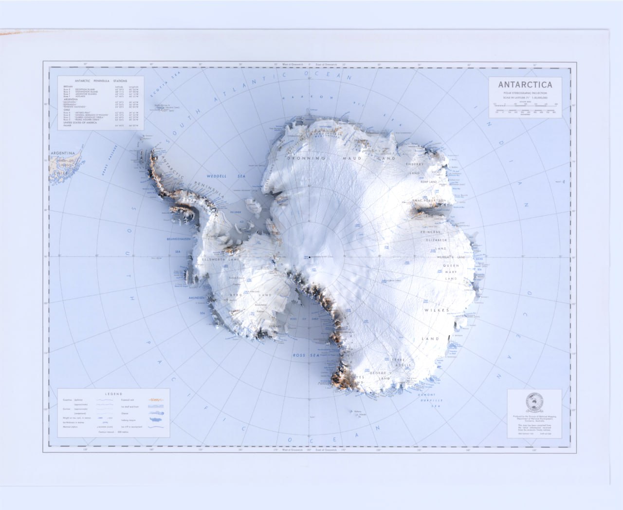 Large Detailed Map Of Antarctica Antarctica Large Vintage Large