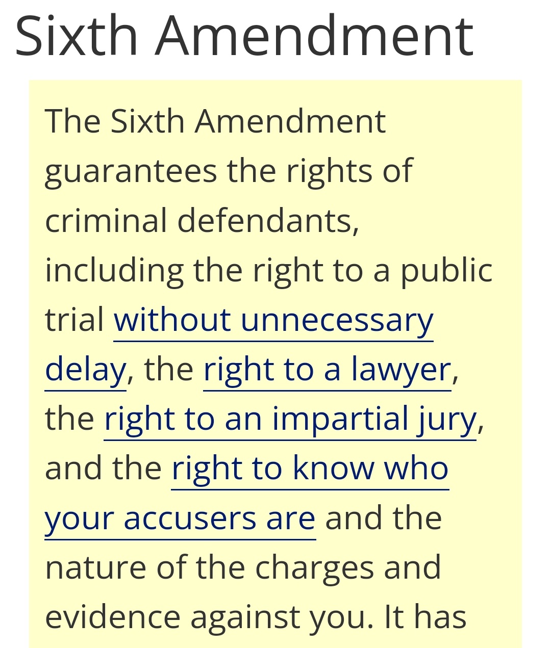 6th Amendment Examples 6th Amendment Examples