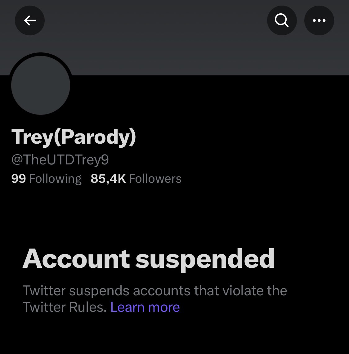 UTDTrey has been suspended for the 6th time now 💀 Even with a parody on ...