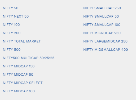 How all major Nifty indices are linked to each other? https://t.co ...