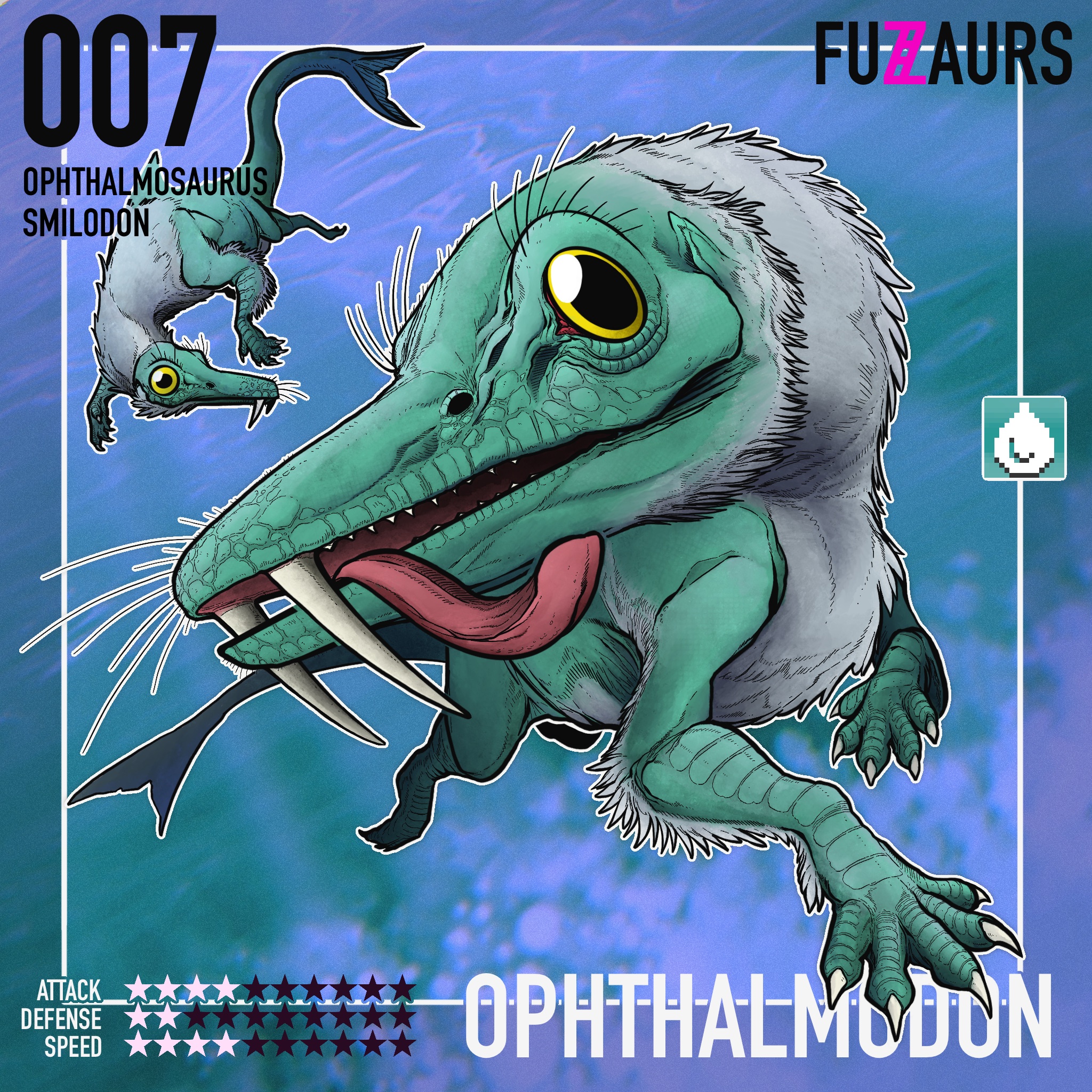 Dinosaur King Ophthalmosaurus Card