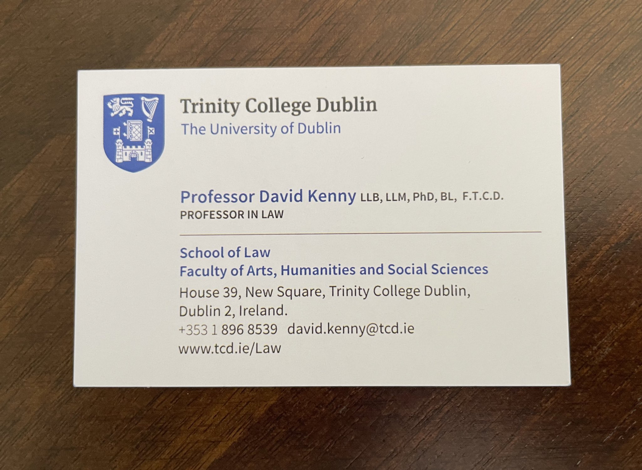 Graduate Law School Business Card