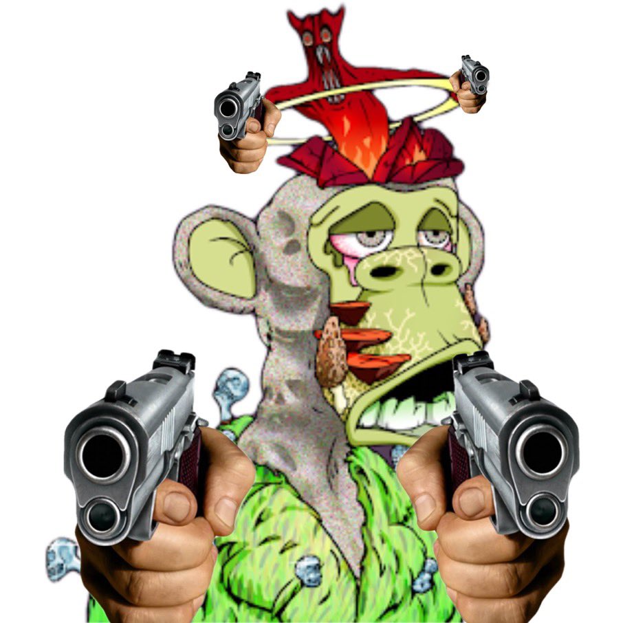 Crazy Monkey With Gun Cartoon