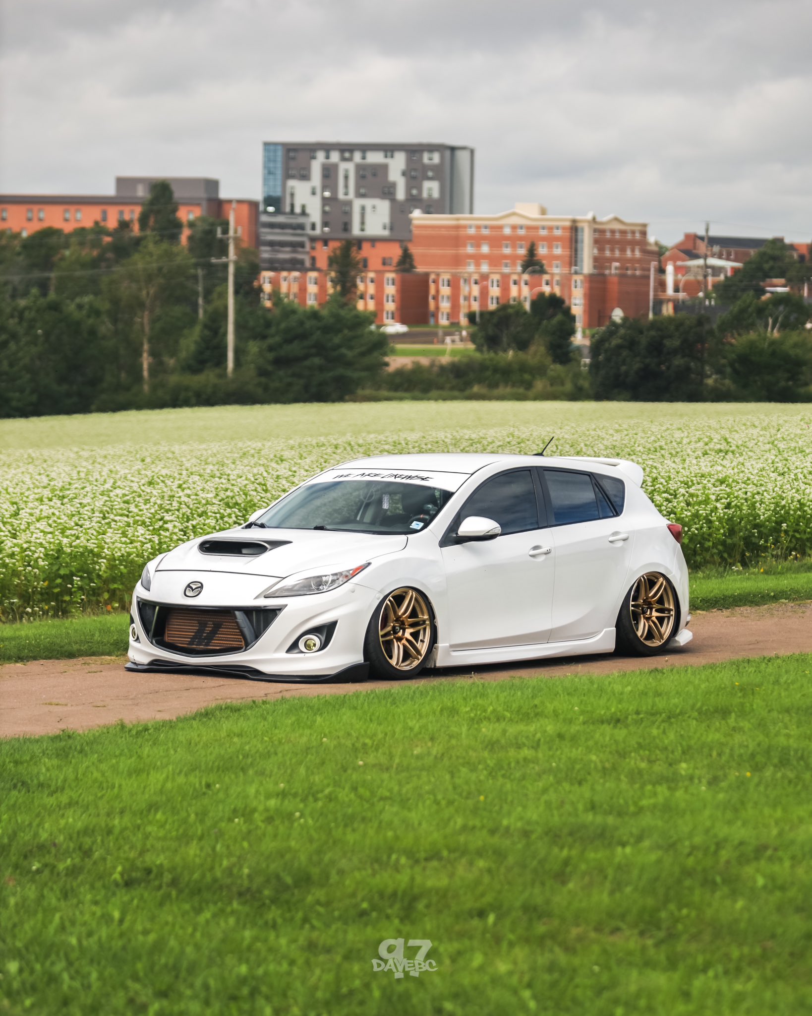 Stanced White Mazda 3