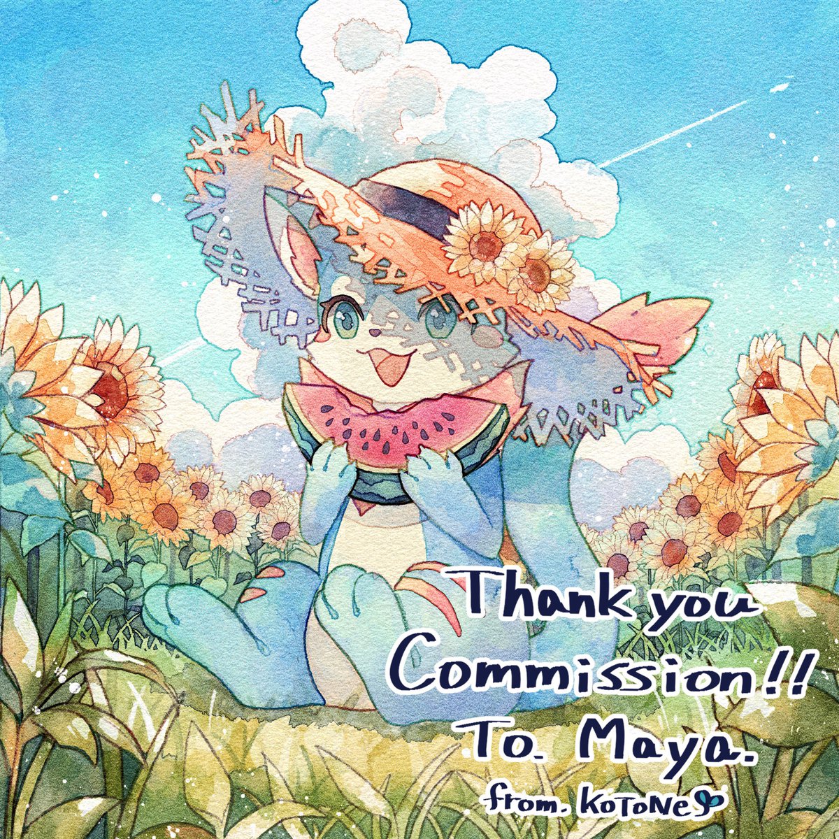 「Thank you commission!skebありがとうございましたとっても」|KoToNe🎨のイラスト