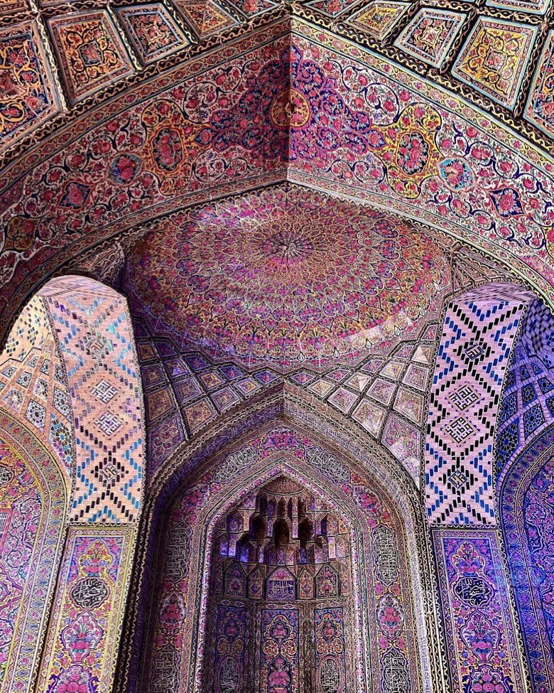 The Nasir al-Mulk Mosque in Shiraz, Iran is also known as the Pink ...