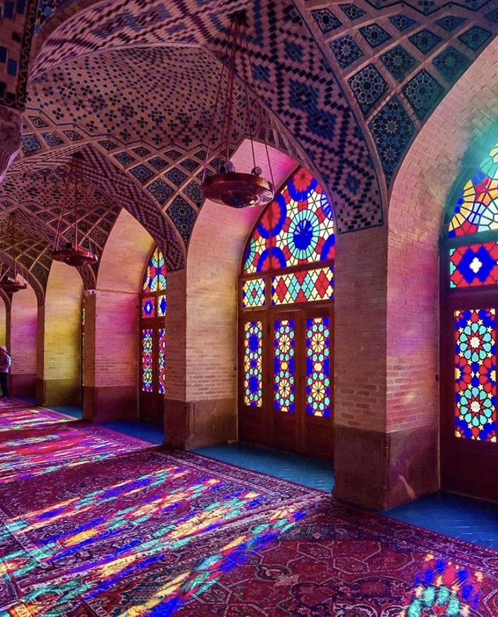The Nasir al-Mulk Mosque in Shiraz, Iran is also known as the Pink ...