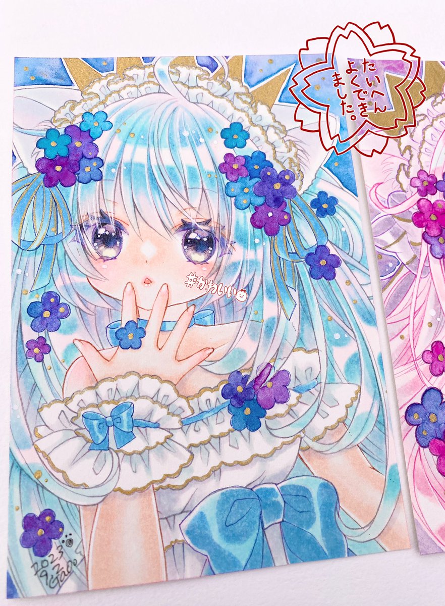 「本日BOOTH2日目販売用原画達外撮影曇ってるけど自然光が1番綺麗に写せるからス」|Gao｡【東方展示界】4月1日〜のイラスト