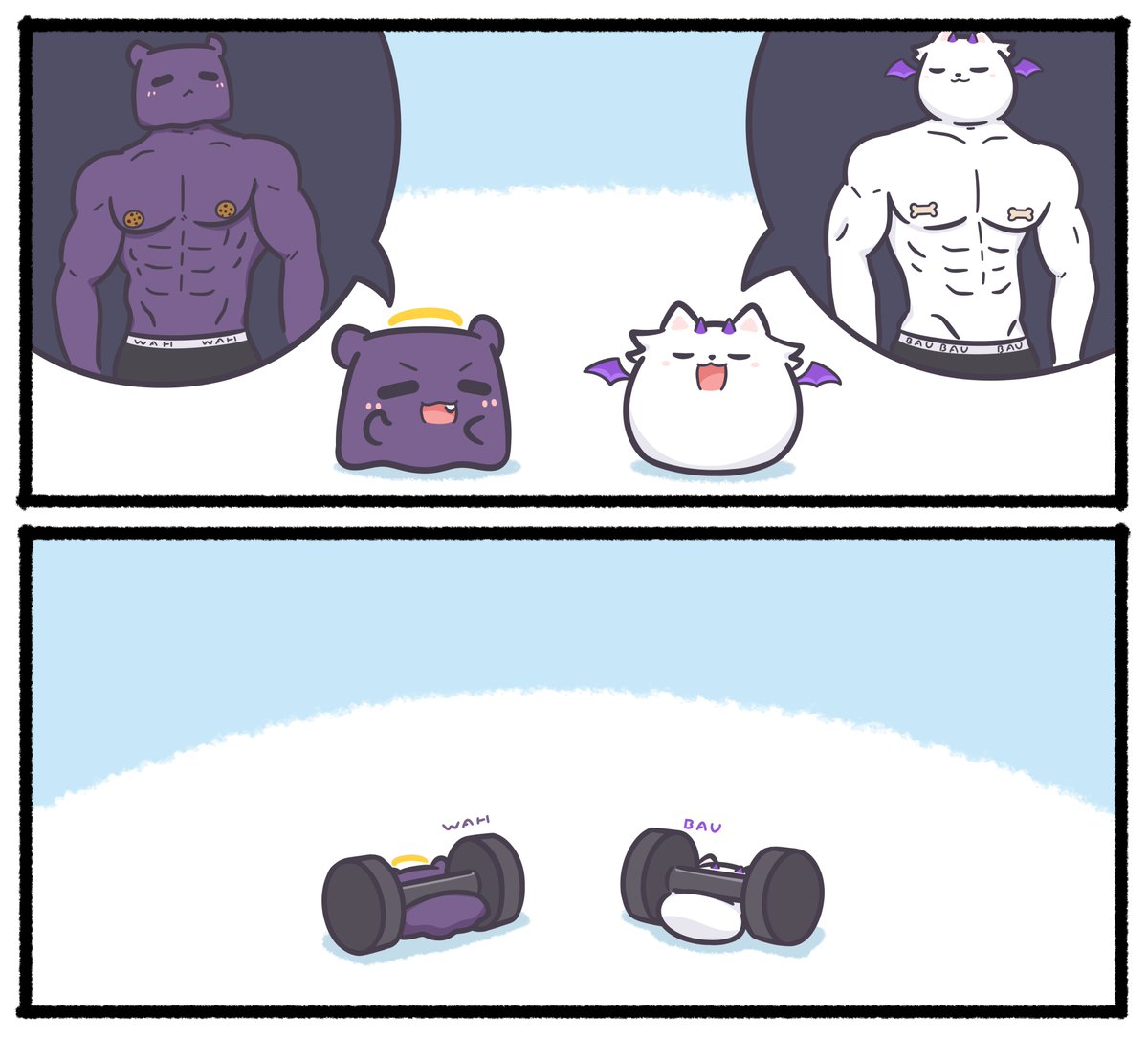 I wash all of my clothes on my abs!" "I can crack open waln」m-pienの漫画