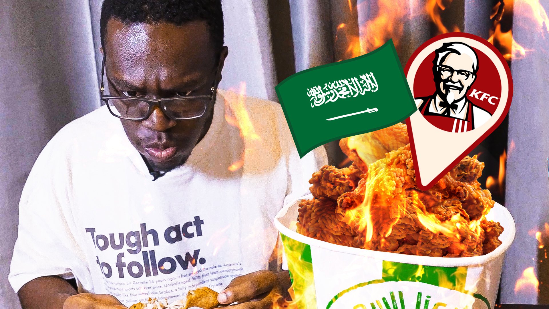 Black Man Eating Chicken Kfc