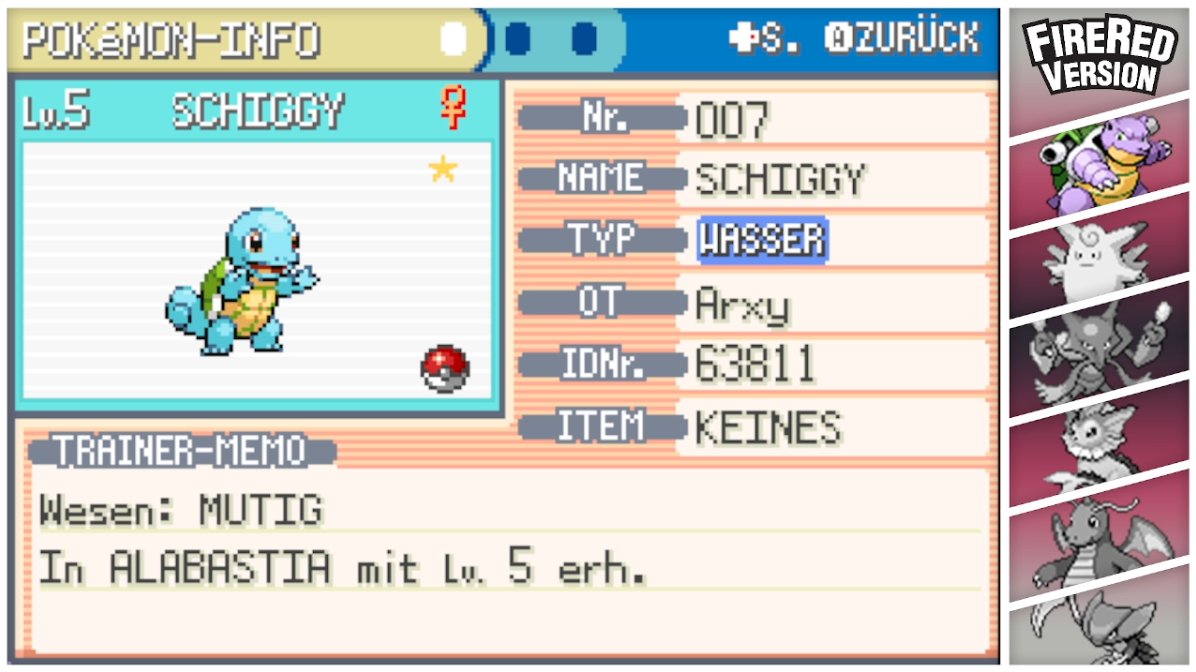 Shiny Squirtle Fire Red