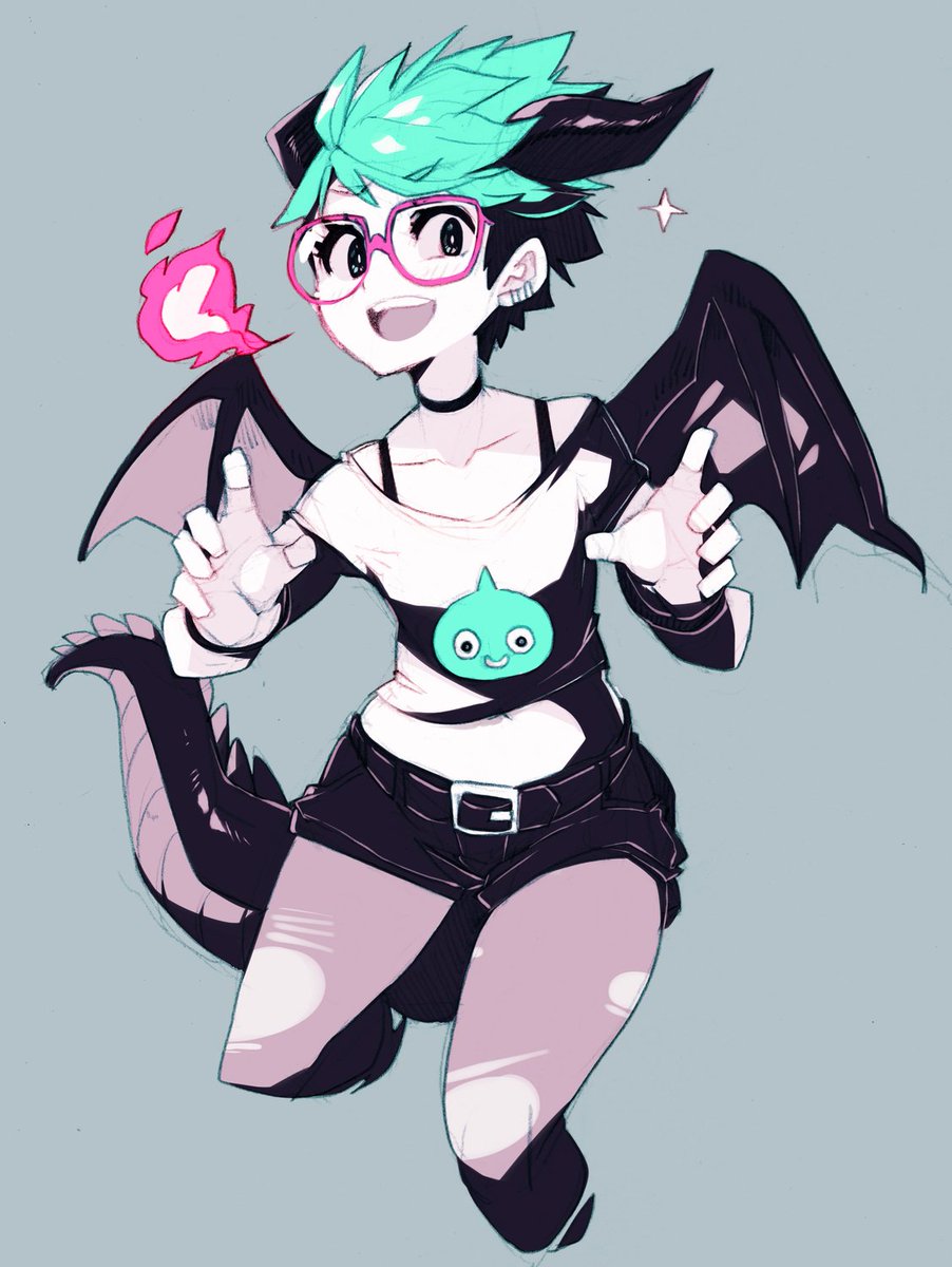 「OC Mika sketch as a dragon girl patreon」|Paroro 🇨🇱🐙のイラスト