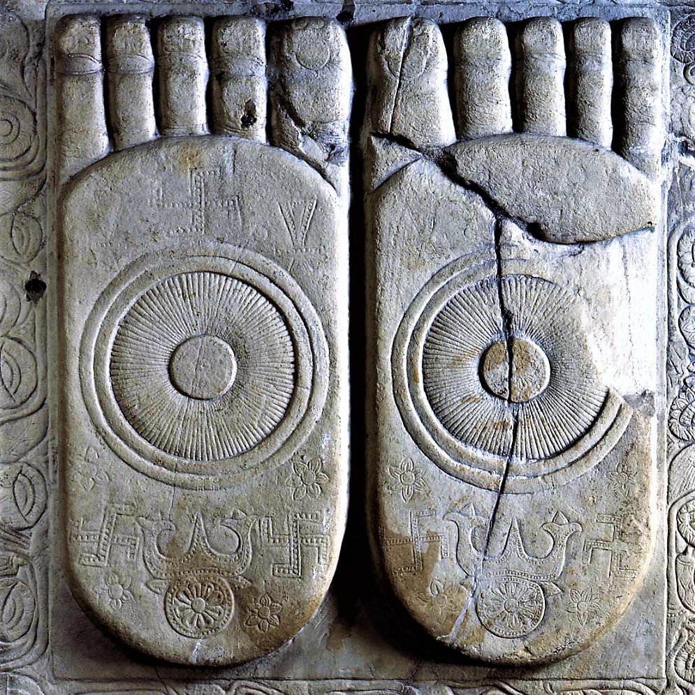 1/ "Buddhapada" are the footprints of the Buddha, embodying his ...