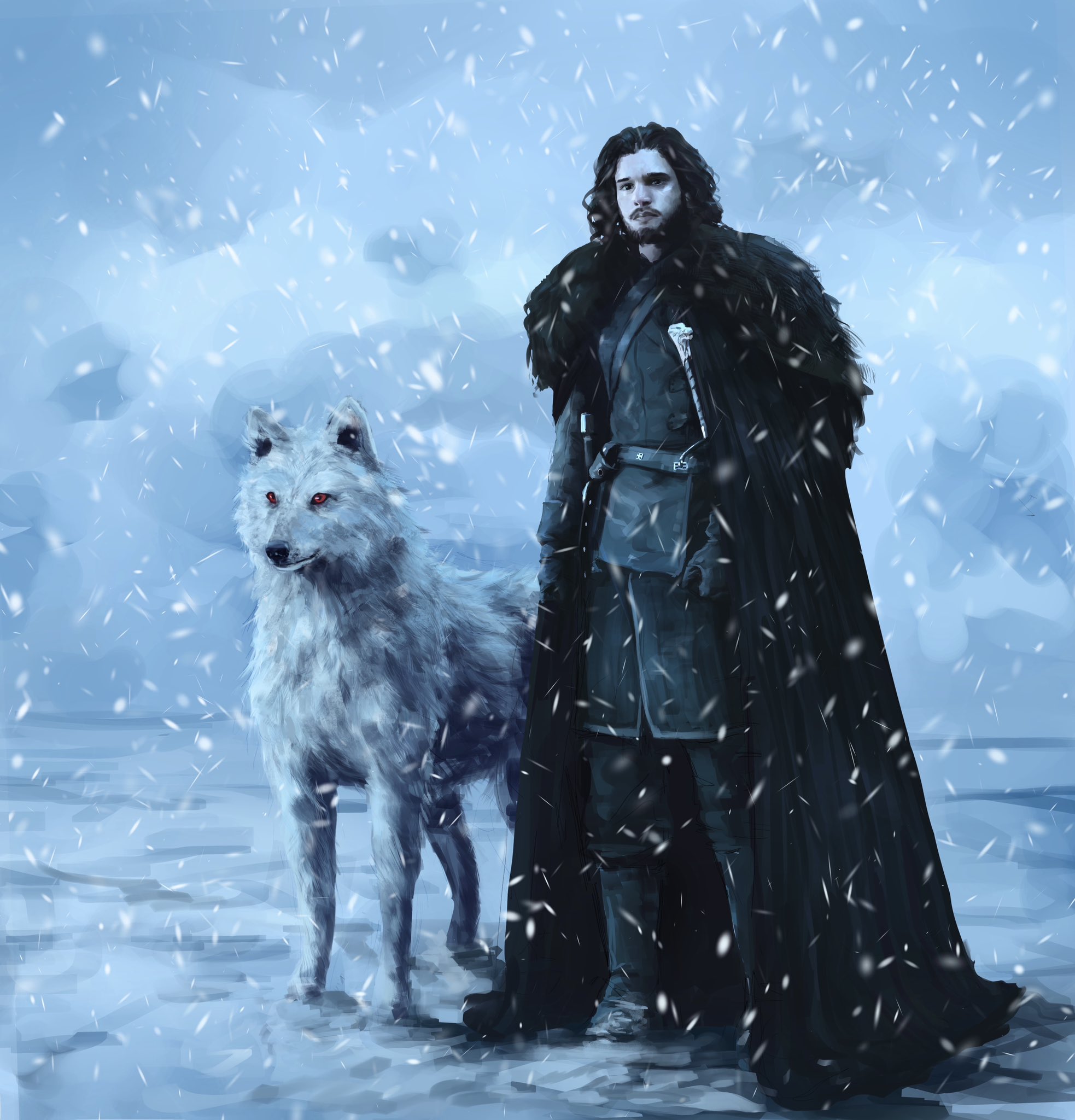 Jon Snow Meets Ghost
