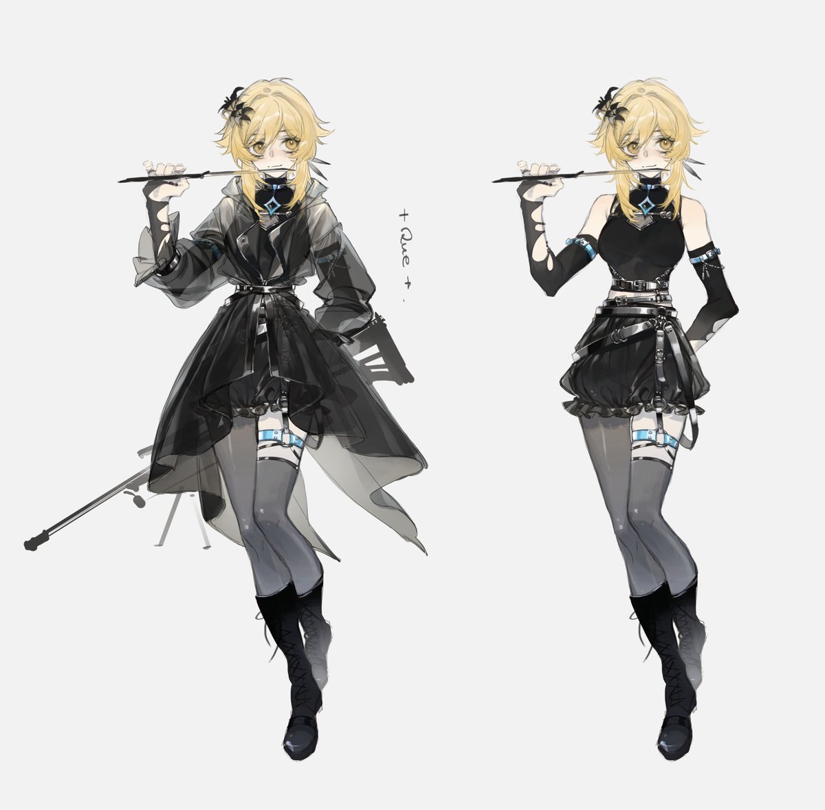 aether (genshin impact) blonde hair gloves male focus long hair simple ...