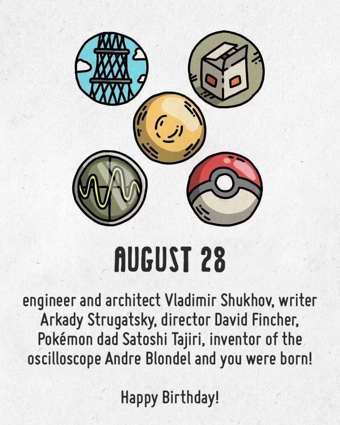 Pokemon Birthday Chart