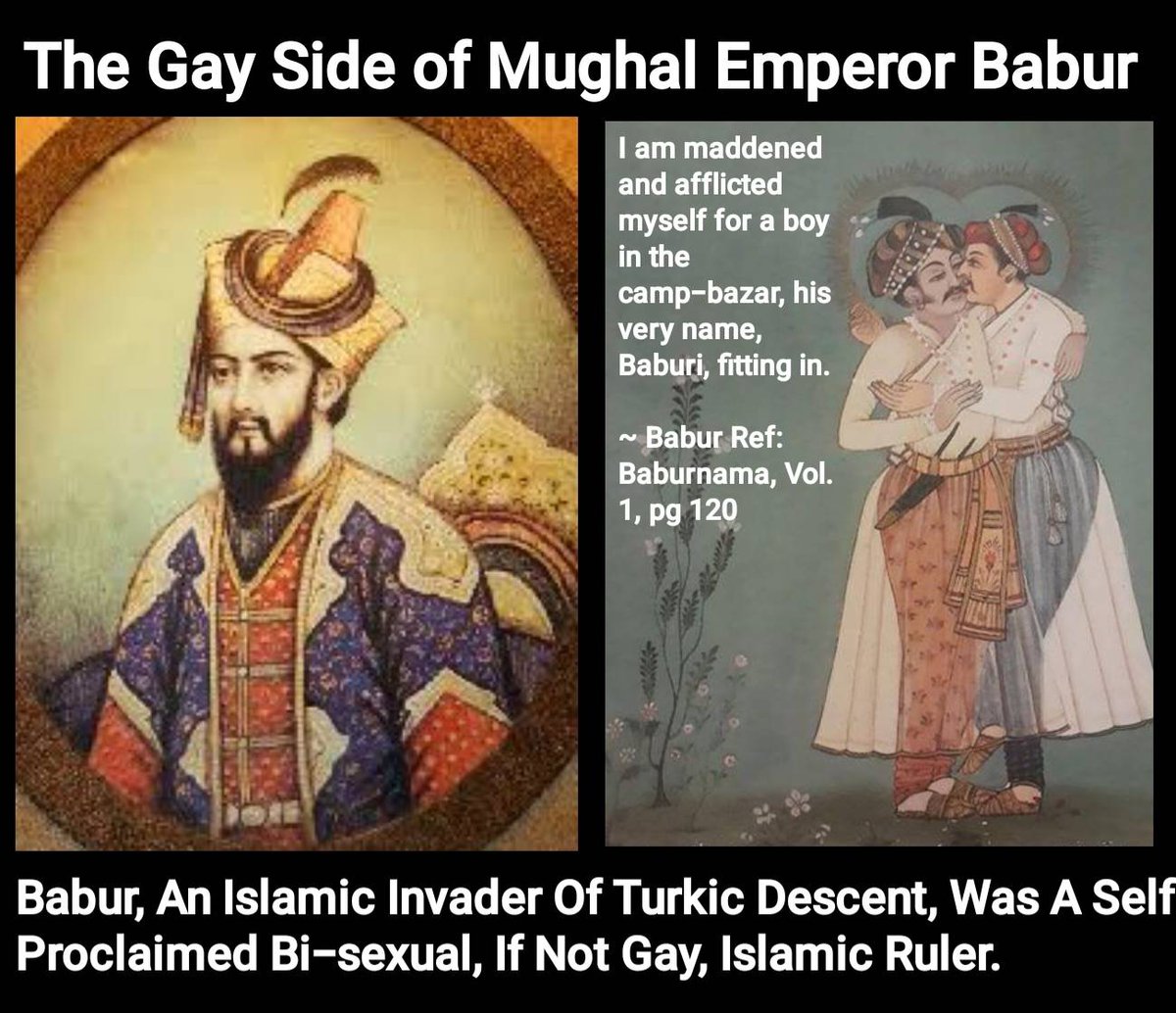 #Thread | 𝗧𝗵𝗲 𝗚𝗮𝘆 𝗦𝗶𝗱𝗲 𝗼𝗳 𝗠𝘂𝗴𝗵𝗮𝗹 𝗘𝗺𝗽𝗲𝗿𝗼𝗿 𝗕𝗮𝗯𝘂𝗿 - 𝗧𝗮𝗹𝗲𝘀 𝗳𝗿𝗼𝗺 𝘁𝗵𝗲 𝗕𝗮𝗯𝘂𝗿𝗻𝗮𝗺𝗮: 𝗕𝗮𝗯𝘂𝗿’𝘀 𝗛𝗼𝗺𝗼𝘀𝗲𝘅𝘂𝗮𝗹𝗶𝘁𝘆 ...