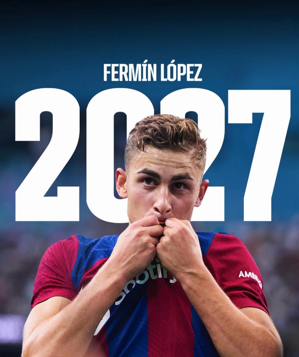 🚨| 𝐎𝐅𝐅𝐈𝐂𝐈𝐀𝐋: Fermín Lopez renews until 2027. Release clause set at €400M. #fcblive 🔵🔴 - Download ...